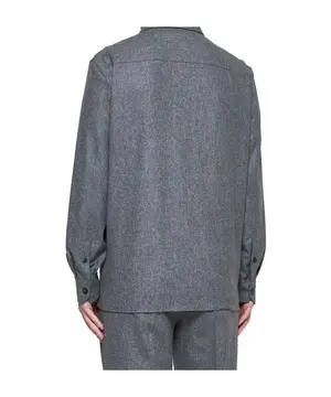 Brunello Cucinelli Long Sleeved Straight Hem Shirt - Gray