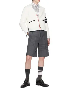 Thom Browne Rwb-striped Gingham Buttoned Shirt