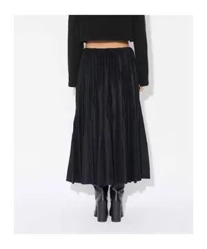Alaïa Pleated Midi Skirt - Anthracite