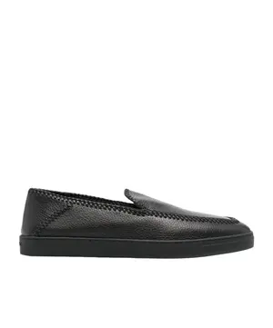 Giorgio Armani Cobblestone Texture Leather Loafers