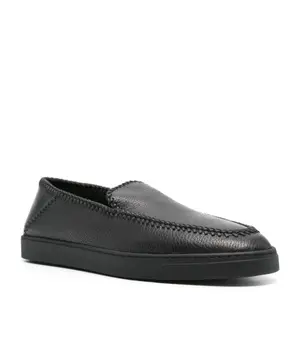 Giorgio Armani Cobblestone Texture Leather Loafers
