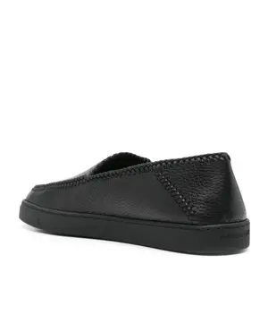 Giorgio Armani Cobblestone Texture Leather Loafers