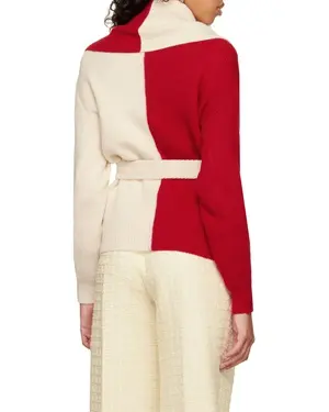 Gucci Long Sleeved Two-toned Jumper With Belt