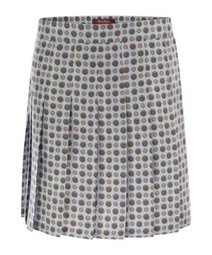 Max Mara Madison Pleated Skirt With Graphic Print