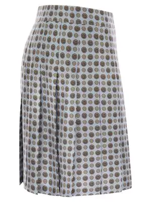 Max Mara Madison Pleated Skirt With Graphic Print