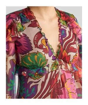 Etro Floral-printed V-neck Mini Dress