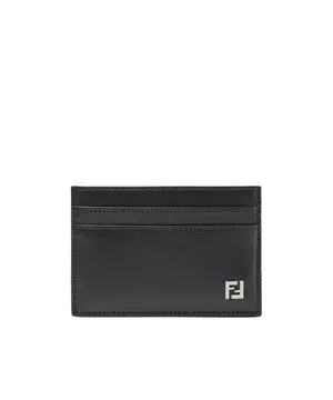 Fendi Ff Plaque Card Holder - Black