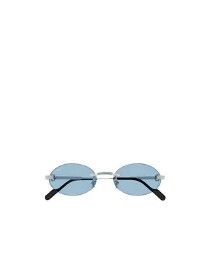 Cartier Rimless Oval Sunglasses - Blue