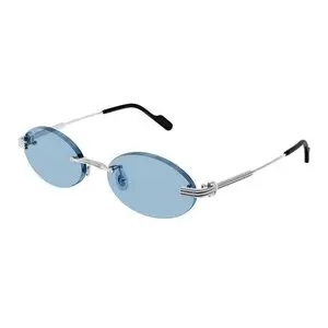 Cartier Rimless Oval Sunglasses - Blue