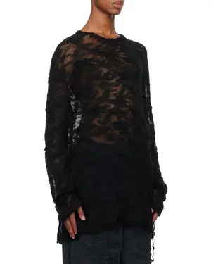 MAISON MARGIELA Distressed Logo Patch Crewneck Jumper