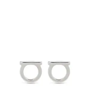 FERRAGAMO Gancini Stud Earrings - White