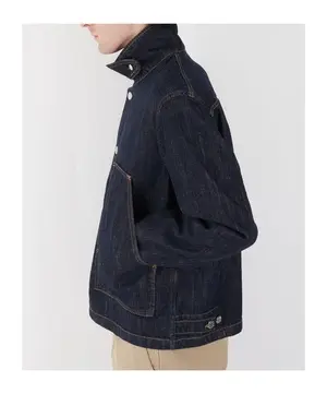 SUNFLOWER Workwear Denim Jacket With Removable Windproof Flap - Black