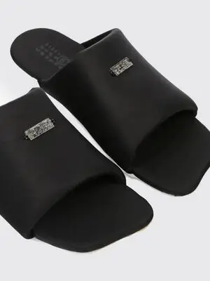 MAISON MARGIELA Logo Plaque Open Toe Slip-on Sandals