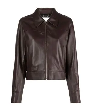 Plum Leather Biker Jackets