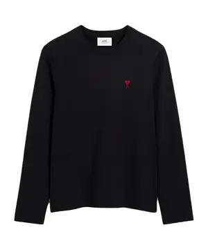 AMI Paris De Coeur Long Sleeve T-shirt - Black