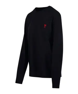AMI Paris De Coeur Long Sleeve T-shirt - Black