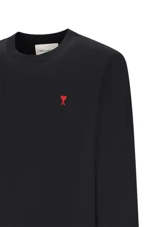 AMI Paris De Coeur Long Sleeve T-shirt - Black