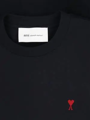 AMI Paris De Coeur Long Sleeve T-shirt - Black
