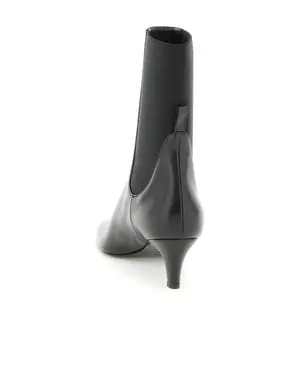 TOTEME Mid-heel Square-toe Ankle Boots - Black