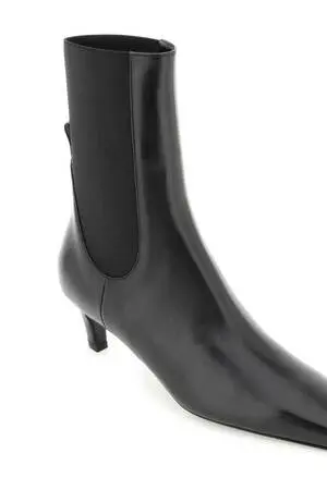 TOTEME Mid-heel Square-toe Ankle Boots - Black
