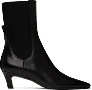 TOTEME Mid-heel Square-toe Ankle Boots - Black
