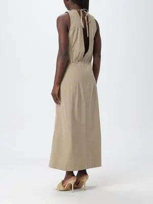 Bottega Veneta V-neck Sleeveless Midi Dress - Gray