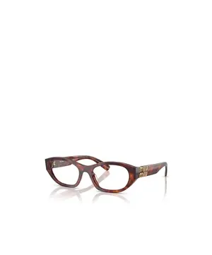 Miu Miu Tortoiseshell Oval Frame Eyeglasses - Multicolor