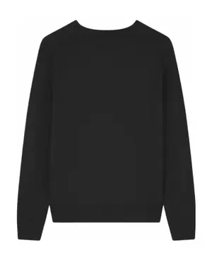 Maison Kitsuné Fox Embroidered Crew Neck Jumper - Black