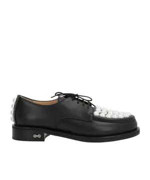 MACHMACH Sirene Lace-up Shoes With Pearl Embellishments