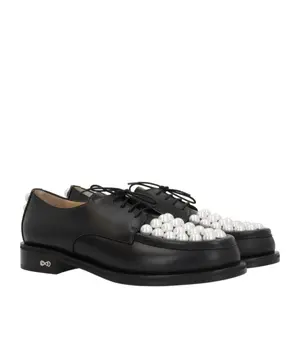 MACHMACH Sirene Lace-up Shoes With Pearl Embellishments