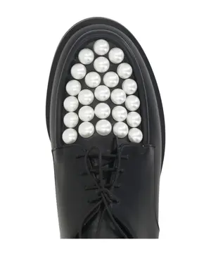 MACHMACH Sirene Lace-up Shoes With Pearl Embellishments