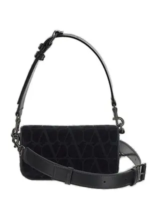 Valentino Garavani Vlogo Plaque Foldover Top Shoulder Bag
