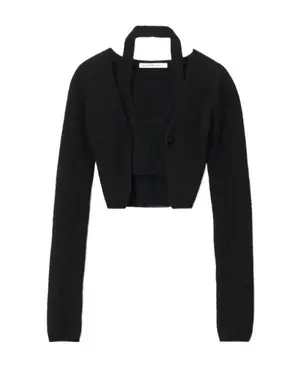 Alexander Wang Cropped Knitted Cardigan With Backless Top
