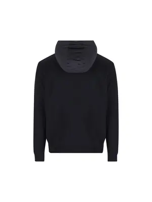 Herno Quilted Zip-up Hooded Jacket With Drawstring - Black