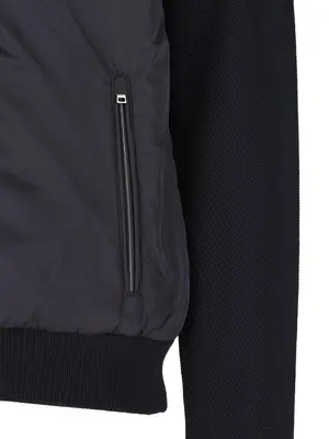 Herno Quilted Zip-up Hooded Jacket With Drawstring - Black