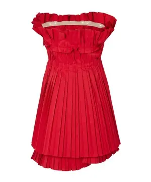 Fendi Asymmetric Double Layer Hem Short Bustier Dress