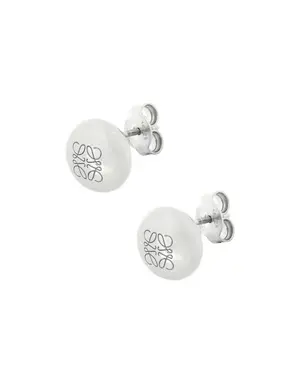 Loewe Anagram Engraved Stud Earrings - Gray