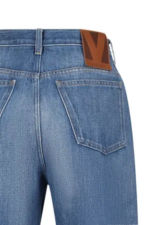 Valentino Garavani Logo Patch Straight-leg Jeans