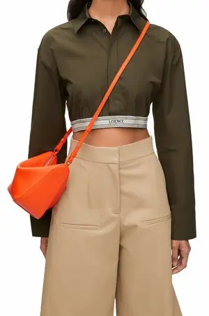 Loewe Mini Hammock Hobo Bag In Classic Calfskin - Orange