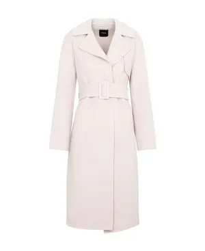 Theory Notched Lapels Belted Coat - White