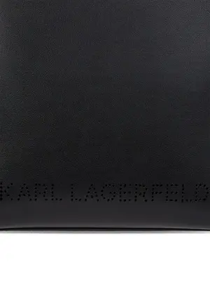 Karl Lagerfeld Small Circle Fringed Tote Bag - Black