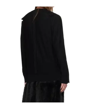 Simone Rocha Long-sleeved Cardigan With Pearl Embellishments