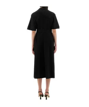 Aspesi Short Sleeve V-neck Belted Dress