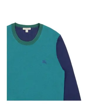 Burberry Color Blocked Crew Neck Long Sleeve Sweater
