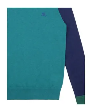 Burberry Color Blocked Crew Neck Long Sleeve Sweater