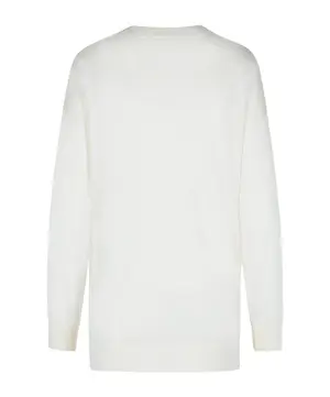 P.a.r.o.s.h Crewneck Knitted Jumper With Side Slits - Cream