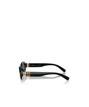 Miu Miu Oval Frame Sunglasses - Black