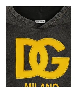 Dolce & Gabbana Logo Embroidered Washed Hoodie