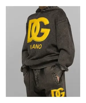 Dolce & Gabbana Logo Embroidered Washed Hoodie