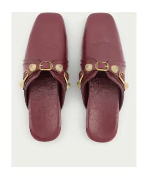 Balenciaga Cargole Stud Embellished Slip-on Slippers - Red